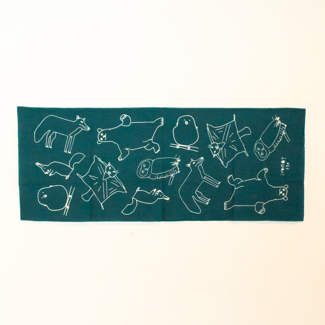 手ぬぐい Yuji Abe 「北海道の動物」 グリーン – GOOD JOB STORE